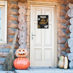 Trick or Treat Yourself Sign | Halloween Trick or Treat Bowl | Please ...