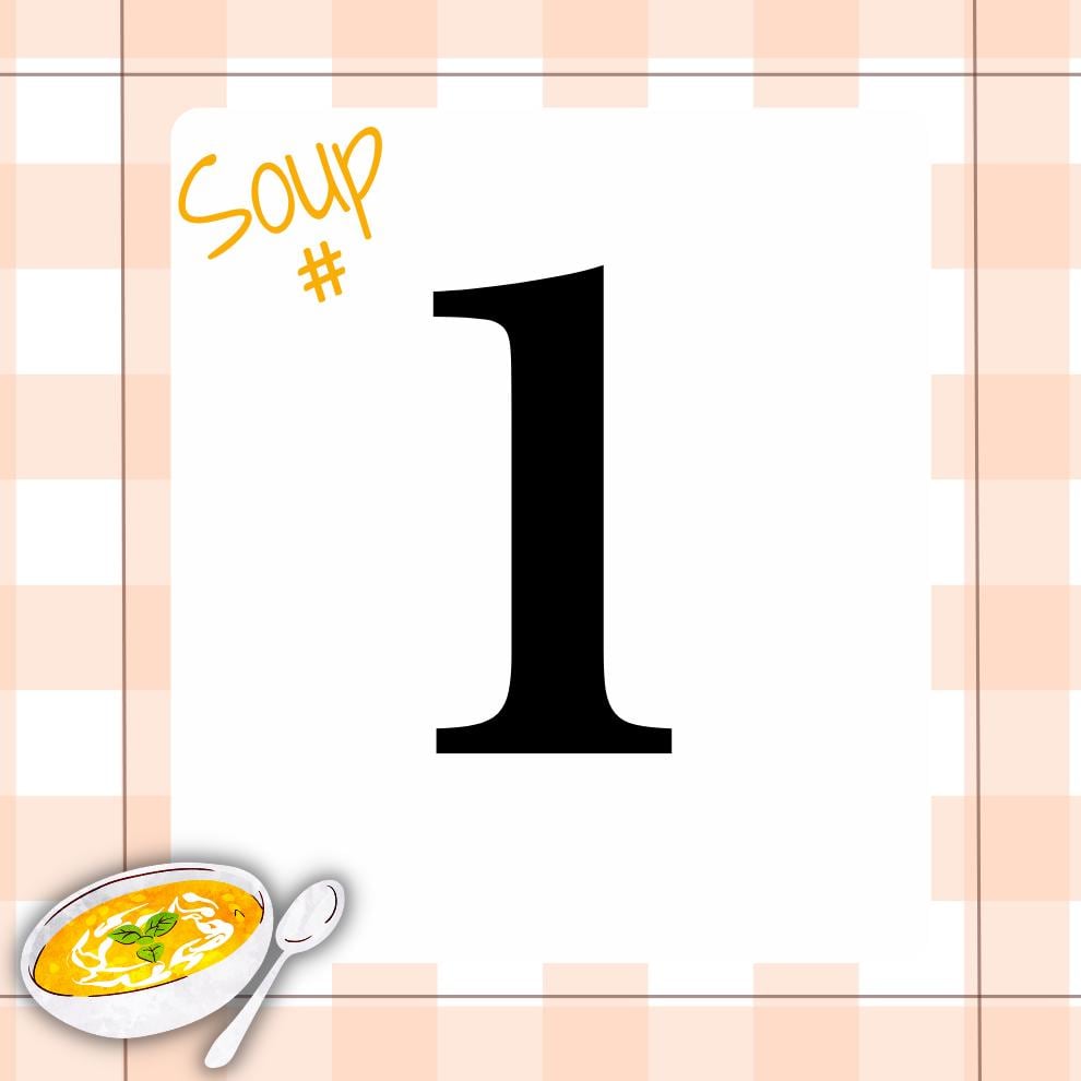 Soup Cook-off Number Cards Printable| Soup Party | Soup Swap | Soup ...