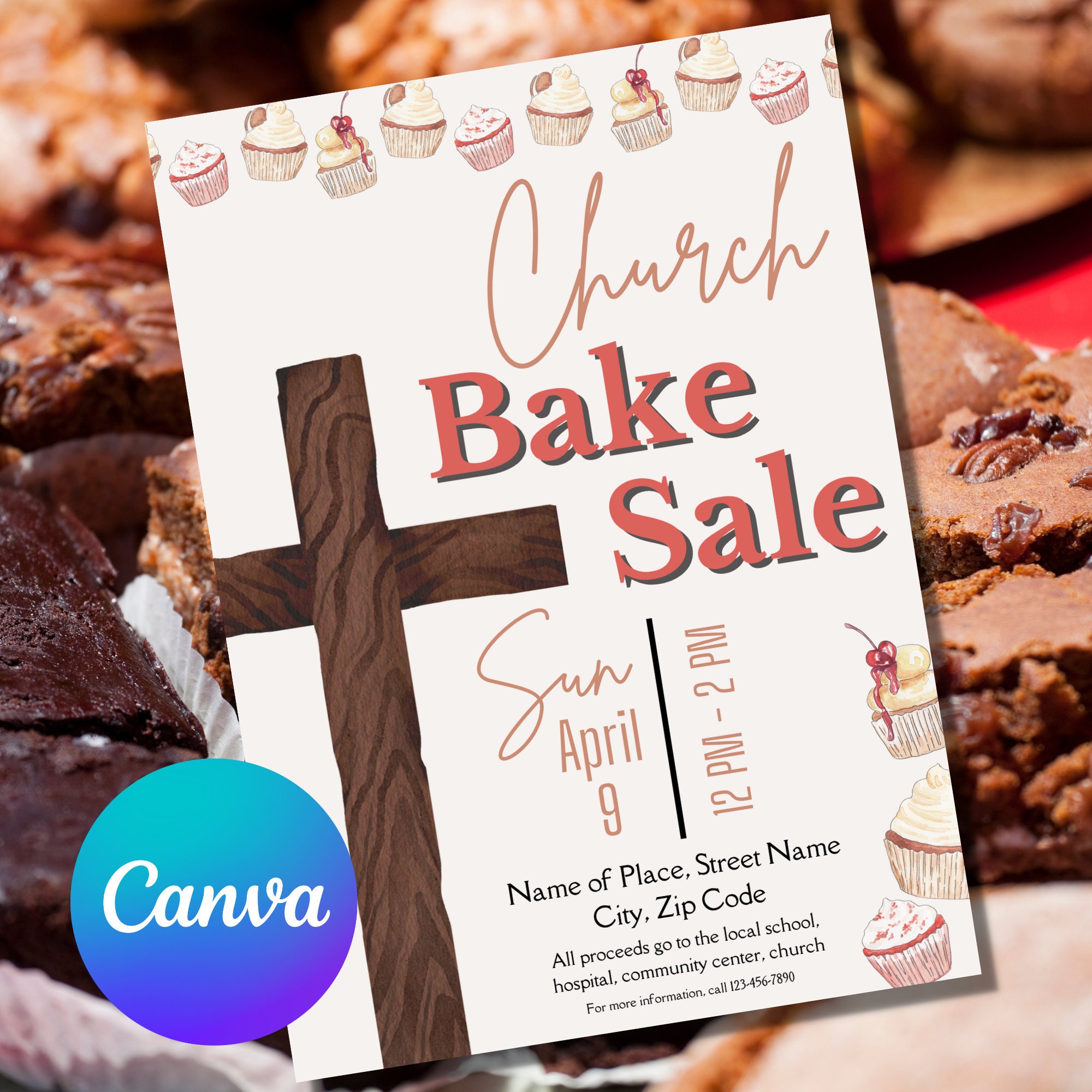 Church Bake Sale Flyer Template | Church Bake Sale | Church Desserts ...