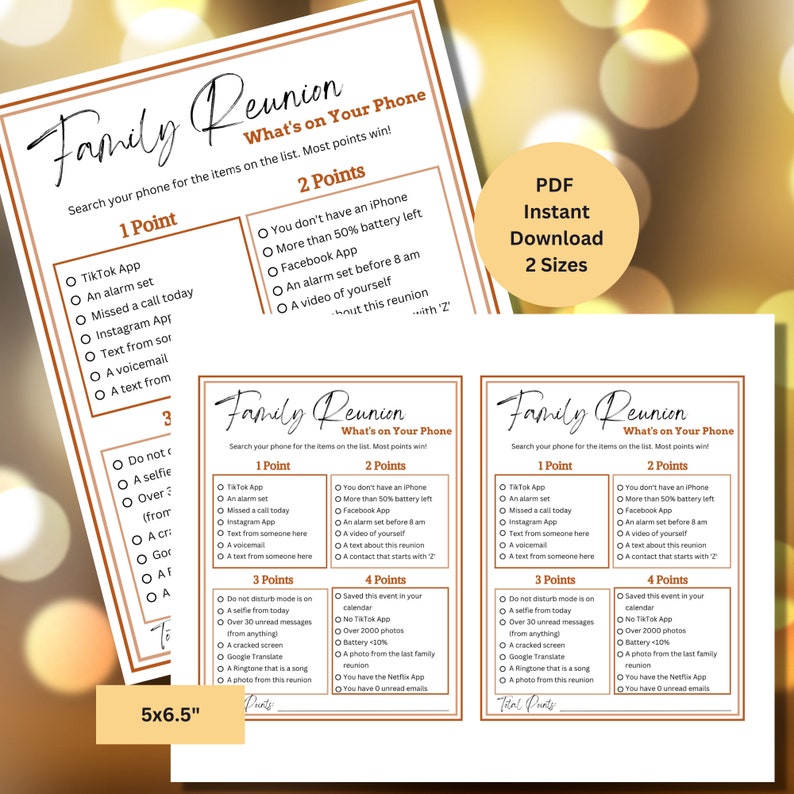 Family Reunion What's on Your Phone | Family Reunion Games | Games for ...