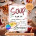 Christmas Soup Party Invite Template | Editable Soup Party | Soup ...