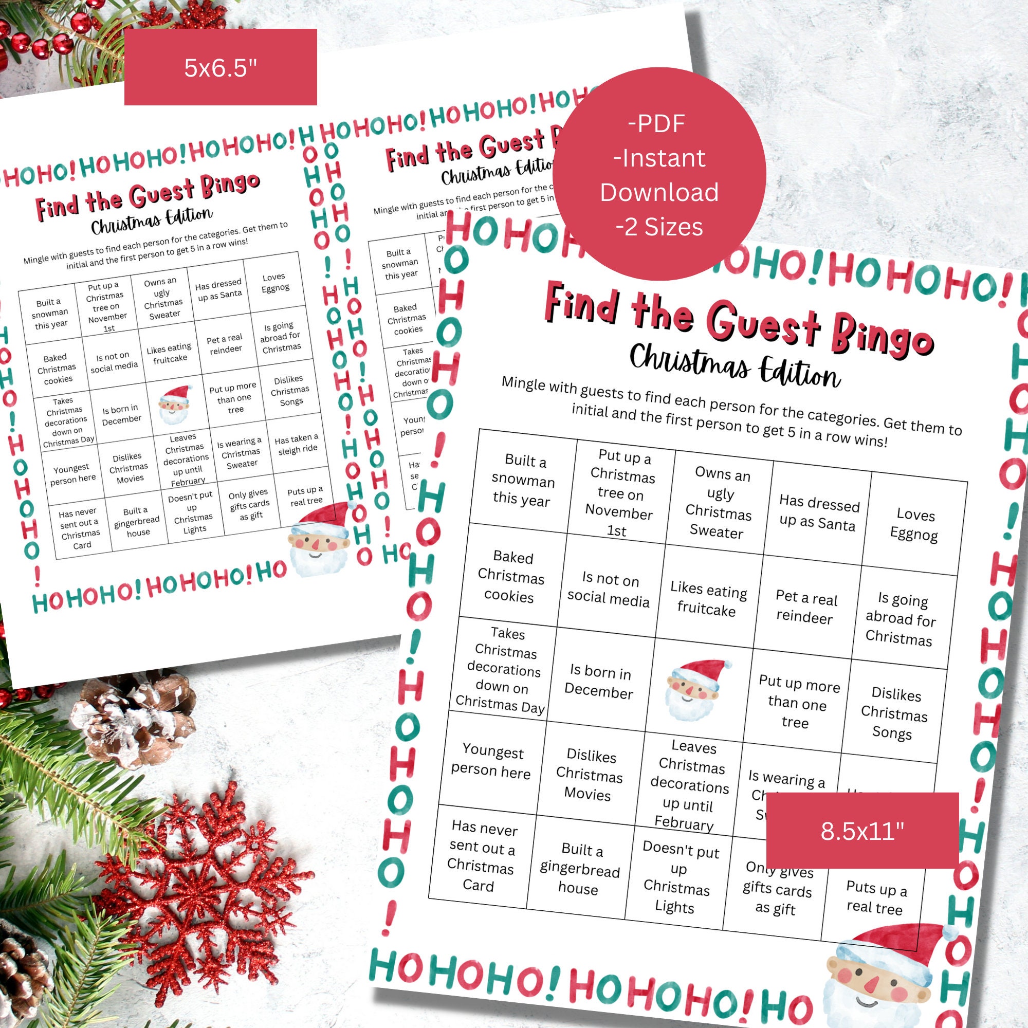 Find the Guest Bingo Game Christmas Games Christmas Work Games ...