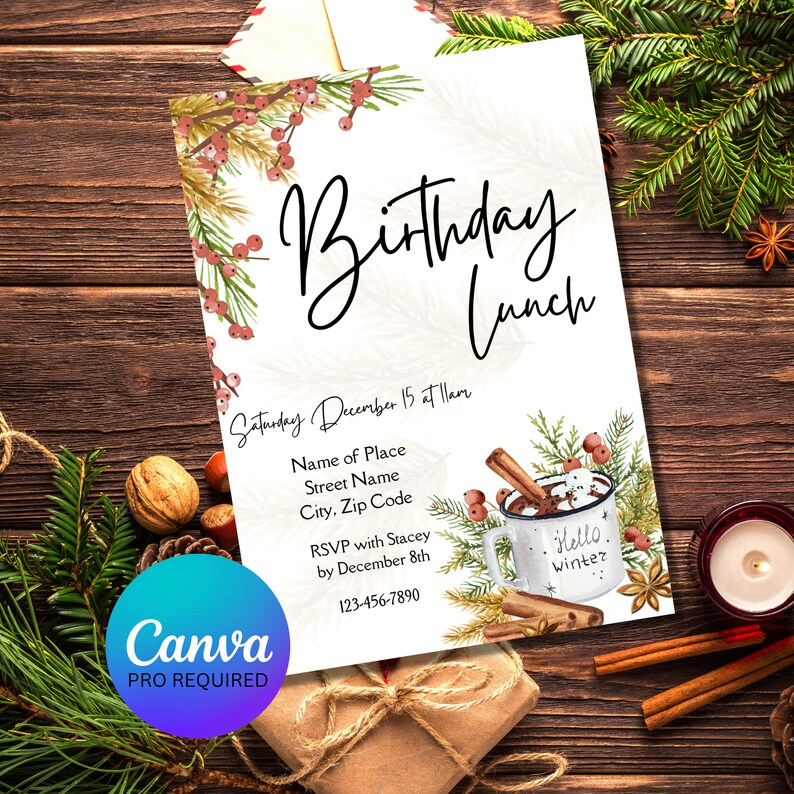 Birthday Lunch Invitation | Birthday Invite | Birthday Lunch Invitation ...