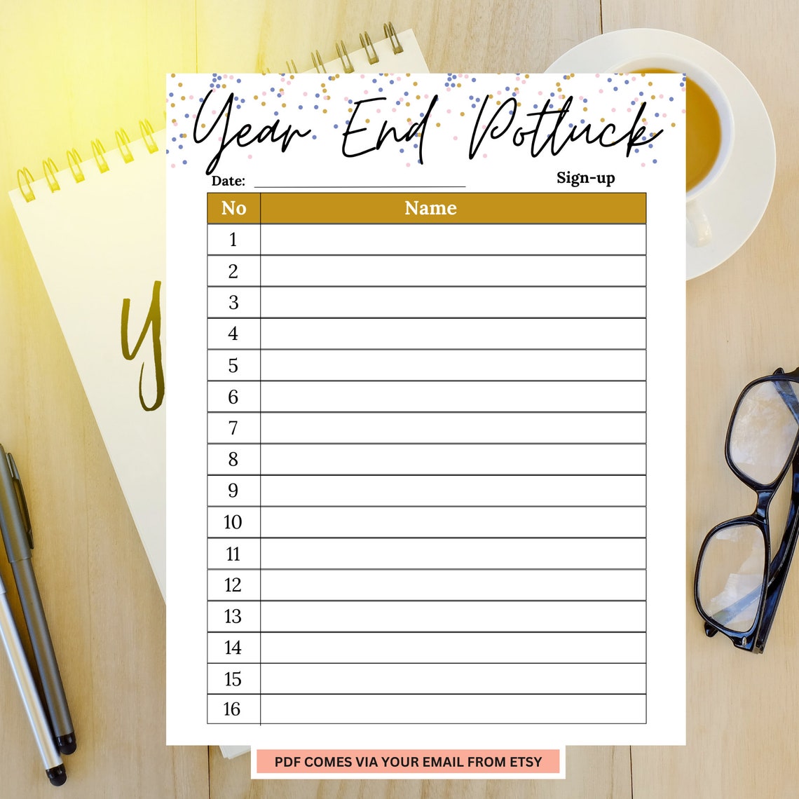 Year End Potluck Sign up Sheet Work Potluck Sheet Potluck - Etsy Canada