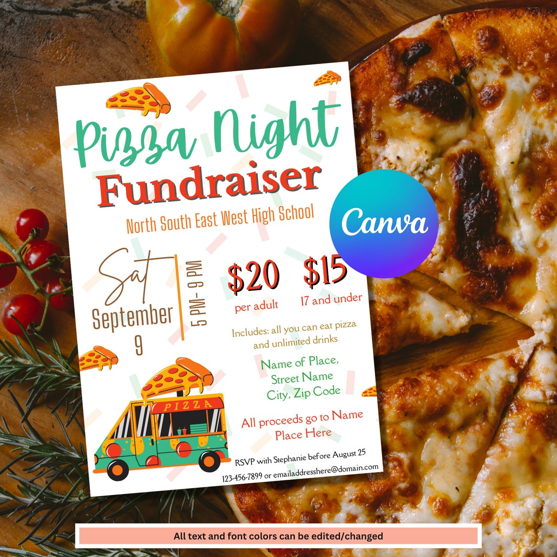 Pizza Night Fundraiser Invitation Template Pizza Night Fundraiser Flyer ...