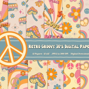 Groovy Christmas Digital Paper | Groovy 70's Retro | Christmas Groovy ...