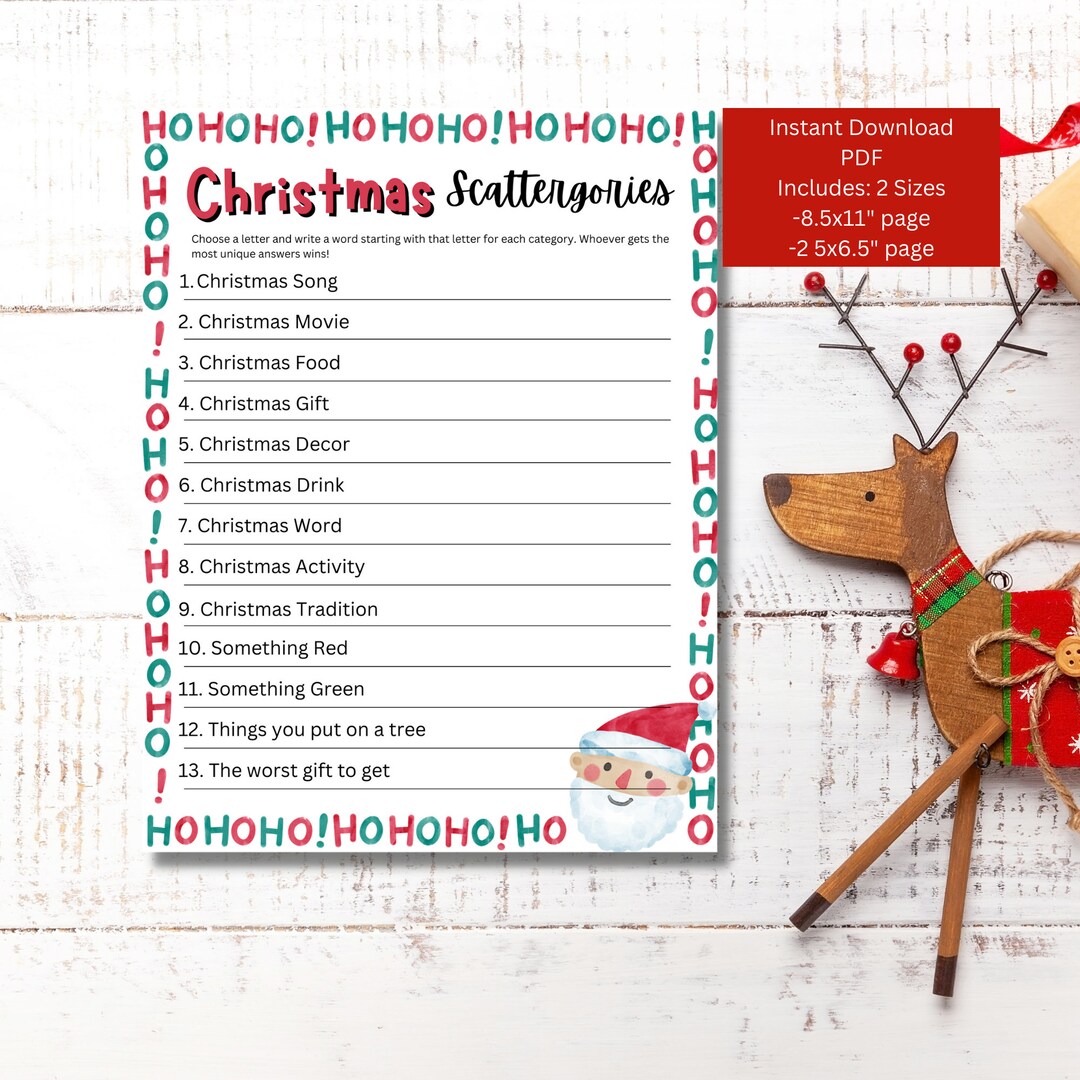 Christmas Scattergories| Christmas Games | Family Christmas Games |fun ...