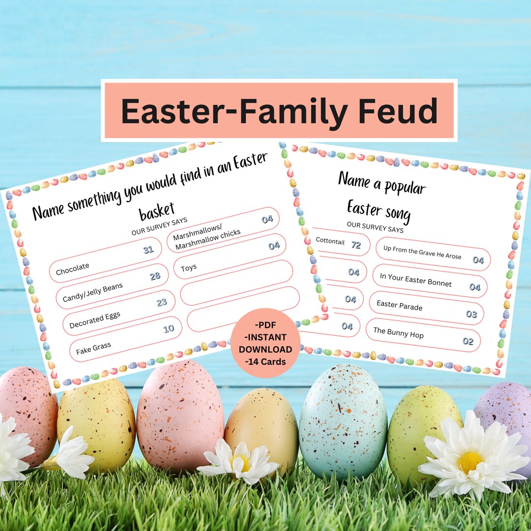 Family Feud Easter Game | Easter Game | Easter Activities | Adult Games ...