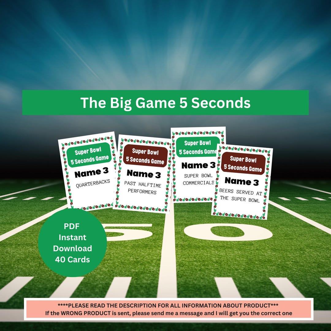 The Big Game Party Games | the Big Game 5 Seconds | Big Game Games ...