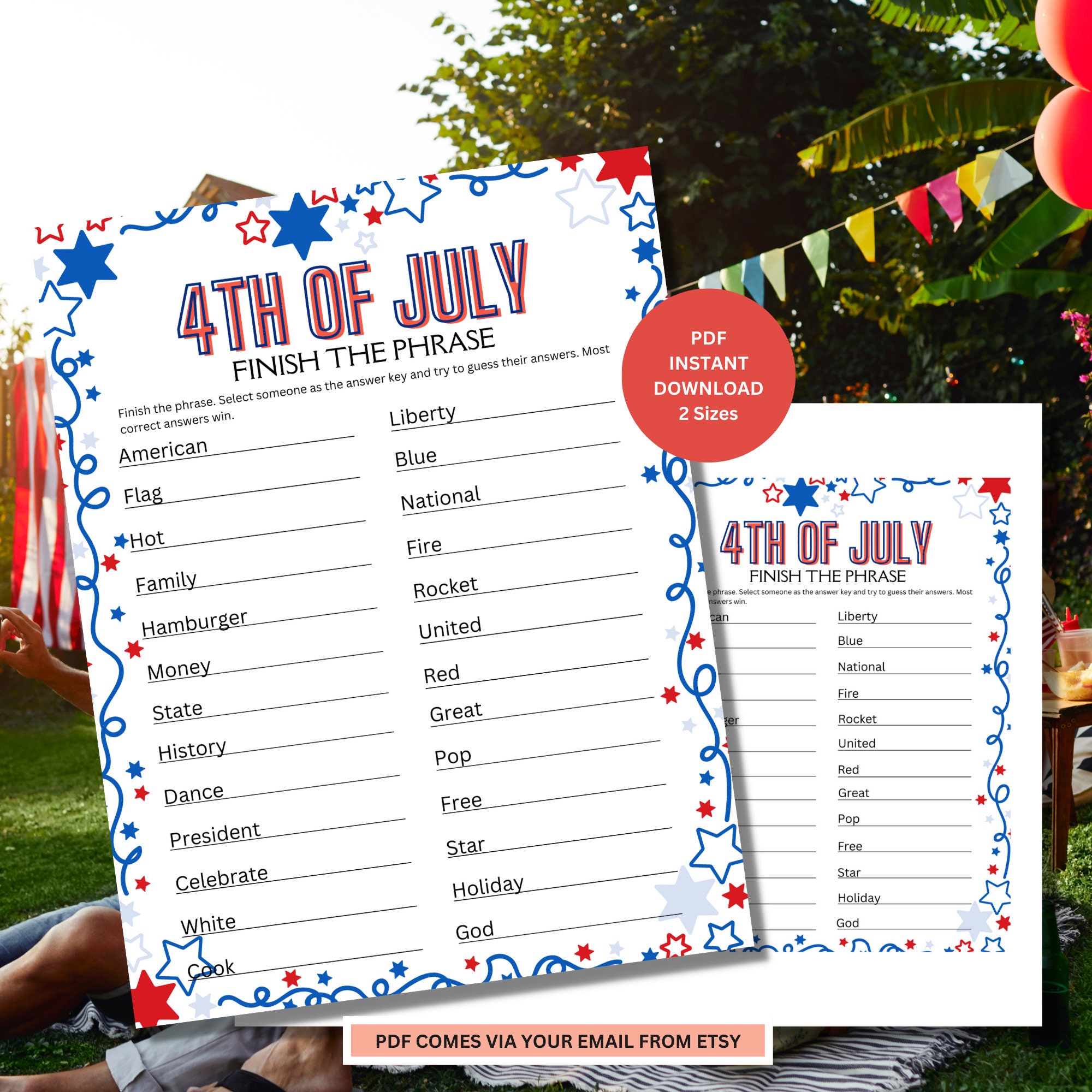Finish the Phrase 4th of July Game | Independence Day Printable Games ...