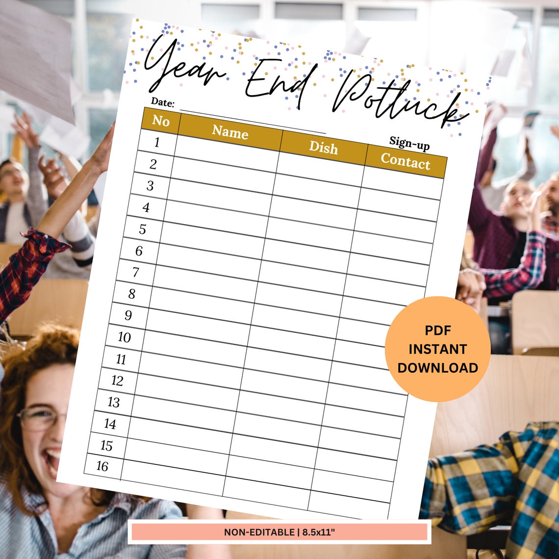 Year End Potluck Sign up Sheet Work Potluck Sheet Potluck - Etsy Canada