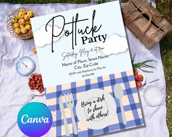 Farewell Potluck Invite Template Editable Potluck Invitation Potluck ...