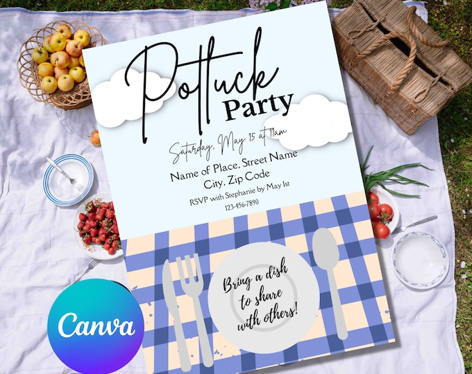 International Food Potluck Invitation Template | International Food ...