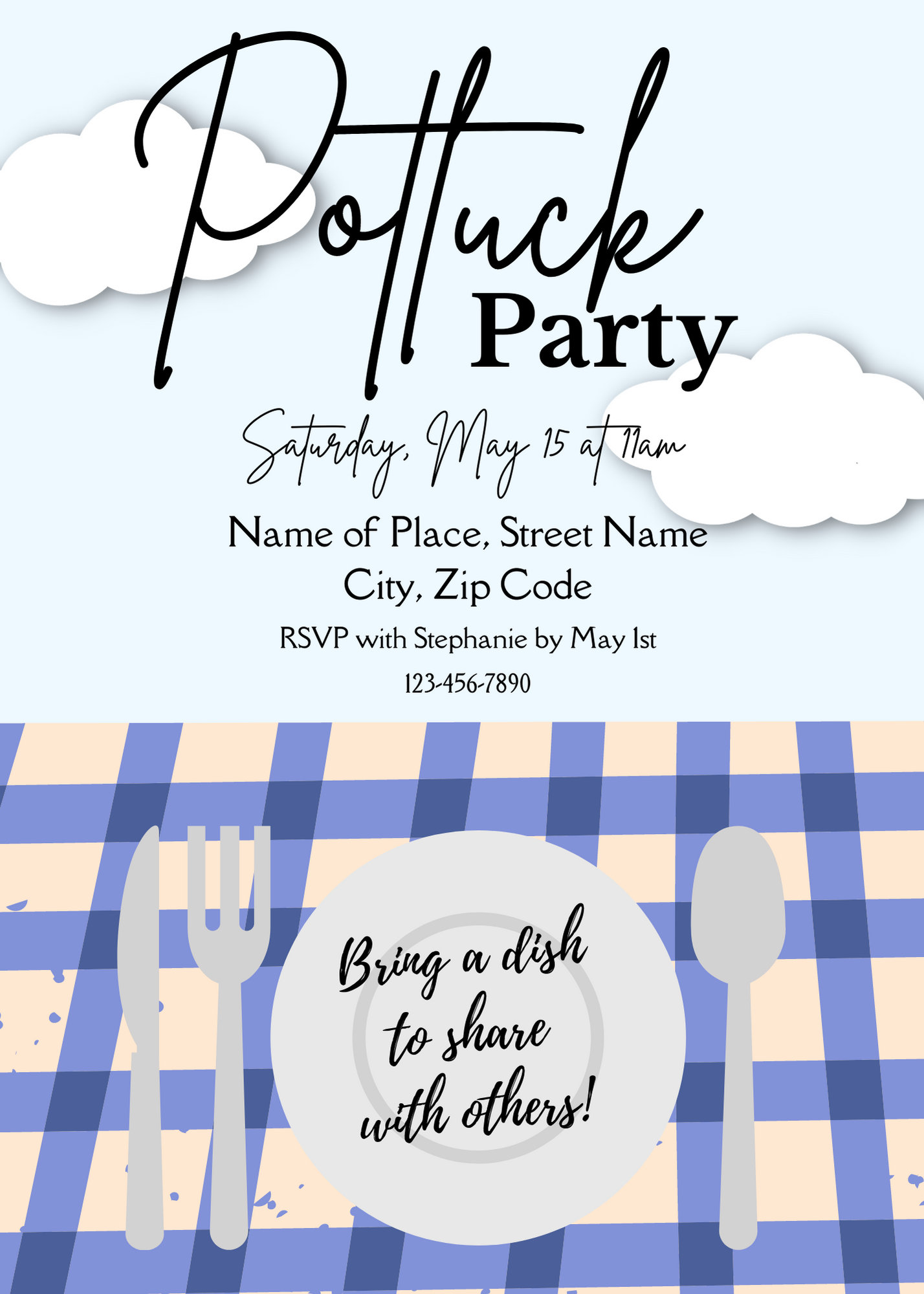 Potluck Invite Template | Editable Potluck Invitation | Potluck Invite ...