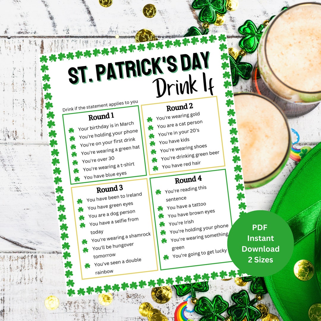 St. Patrick's Day Drink If | St. Patrick's Day Games | Family St ...