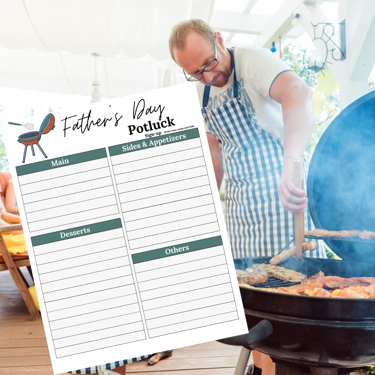 Potluck Sign up Sheet | Father's Day Potluck Sign up Sheet | Father's ...