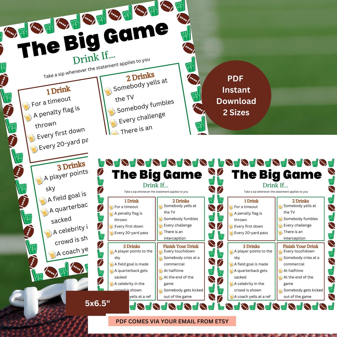 The Big Game Party Games | the Big Game Drink If | Big Game Games ...