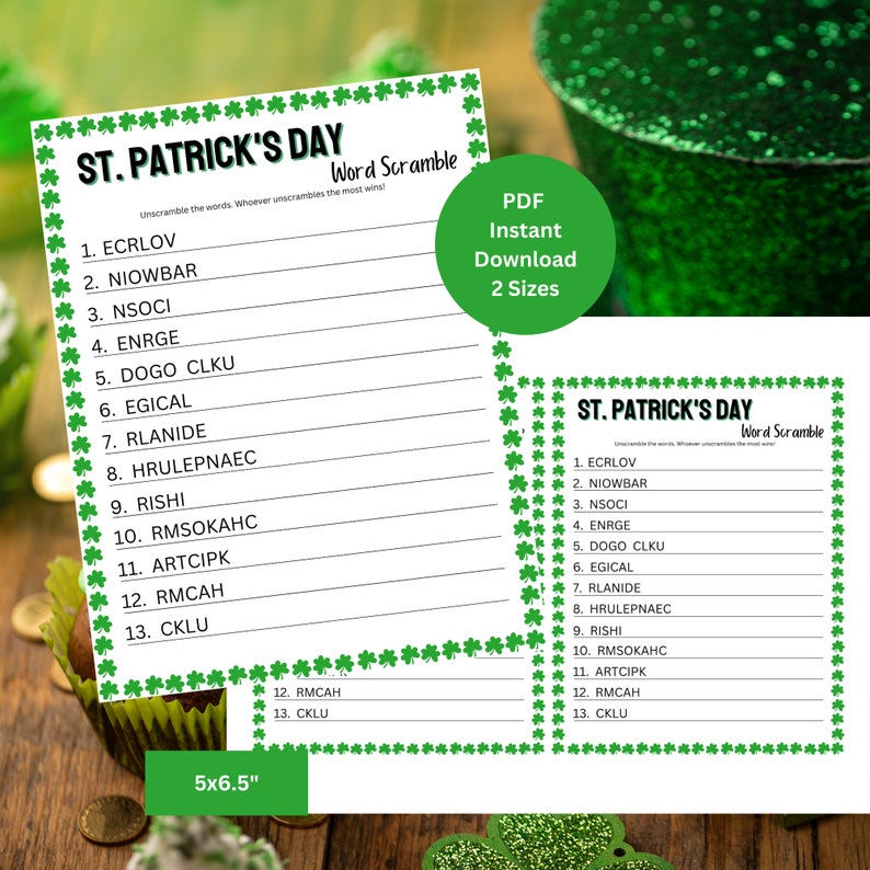 St. Patrick's Day Word Scramble | St. Patrick's Day Games | Family St ...