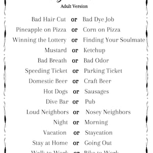 This or That Game | This or That Party Game | Christmas Games | Work ...