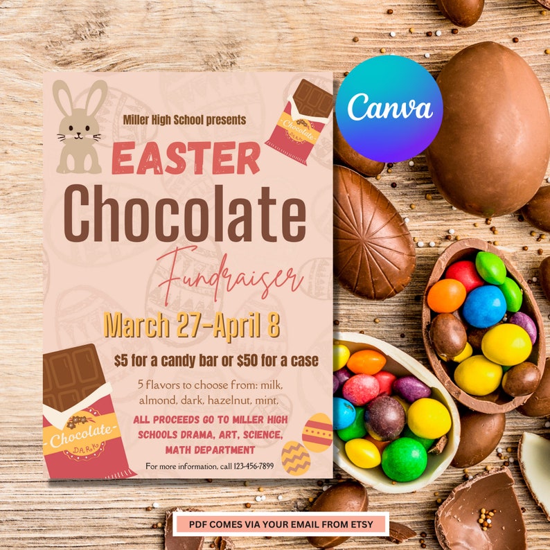 Easter Chocolate Fundraiser Flyer Template | Easter Fundraiser Flyer ...
