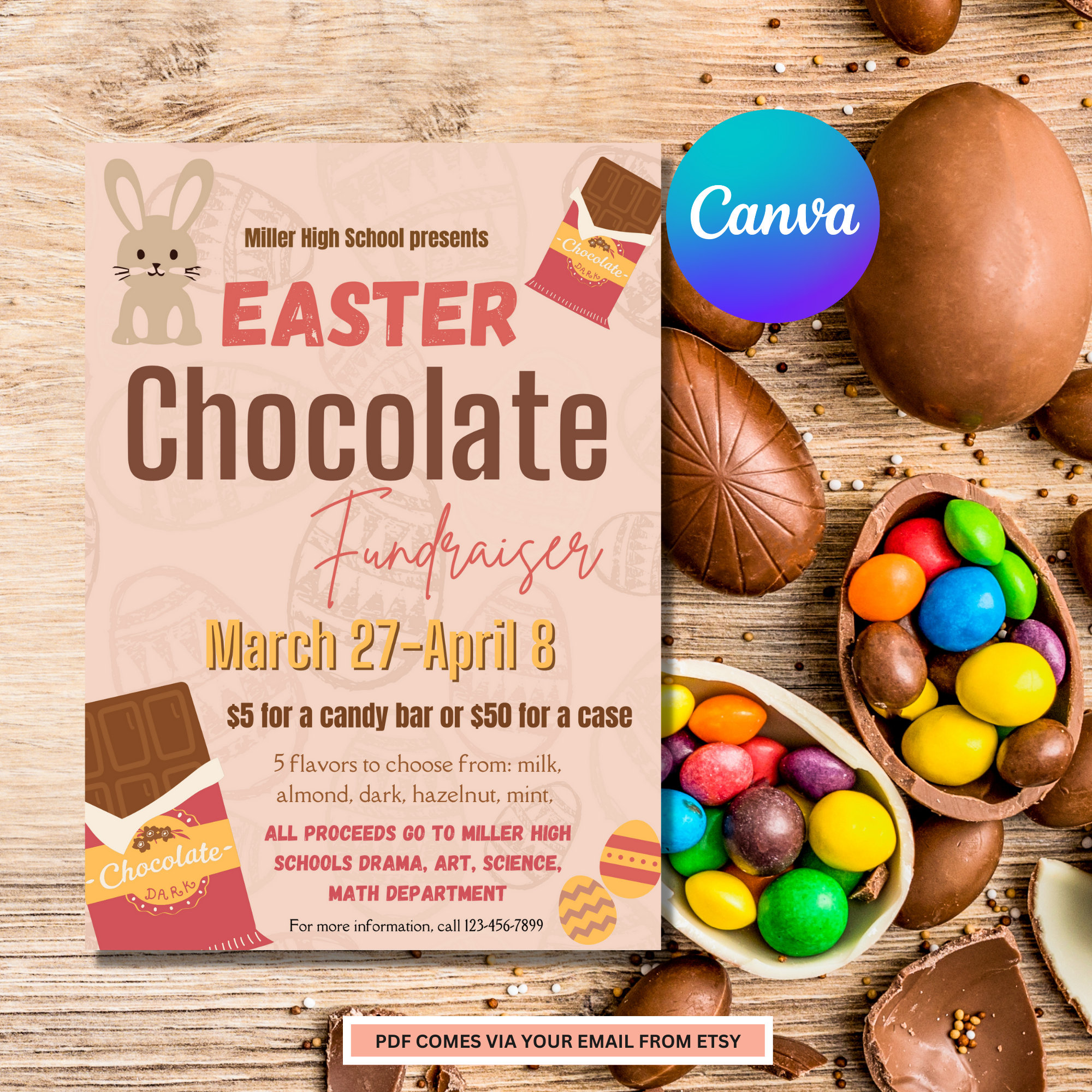 Easter Chocolate Fundraiser Flyer Template | Easter Fundraiser Flyer ...