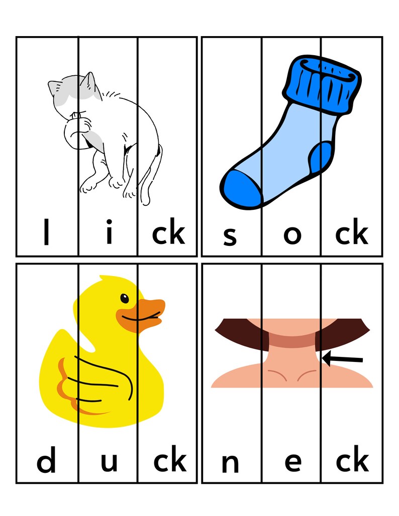 Phonics Puzzles Digraphs CVC Words Phonics Games Phonics - Etsy