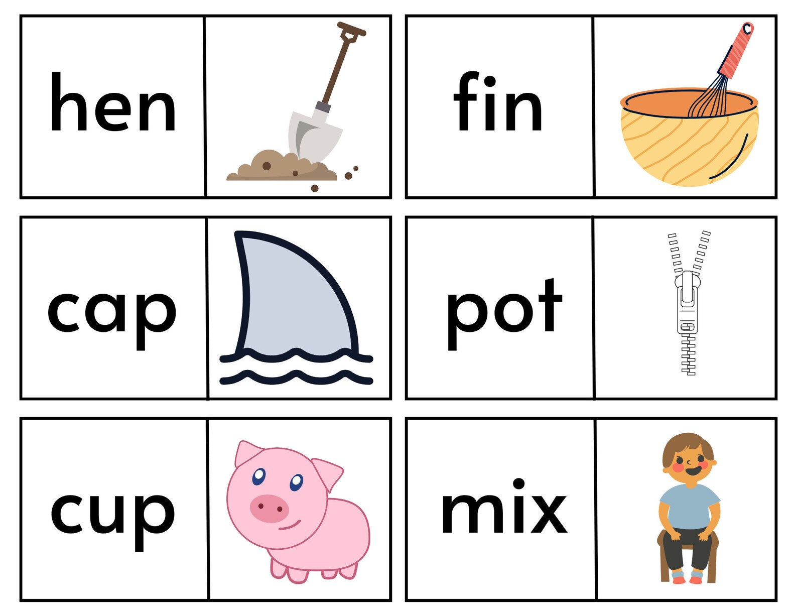 Phonics Matching Cards Game Vowels CVC Words Phonics Games - Etsy