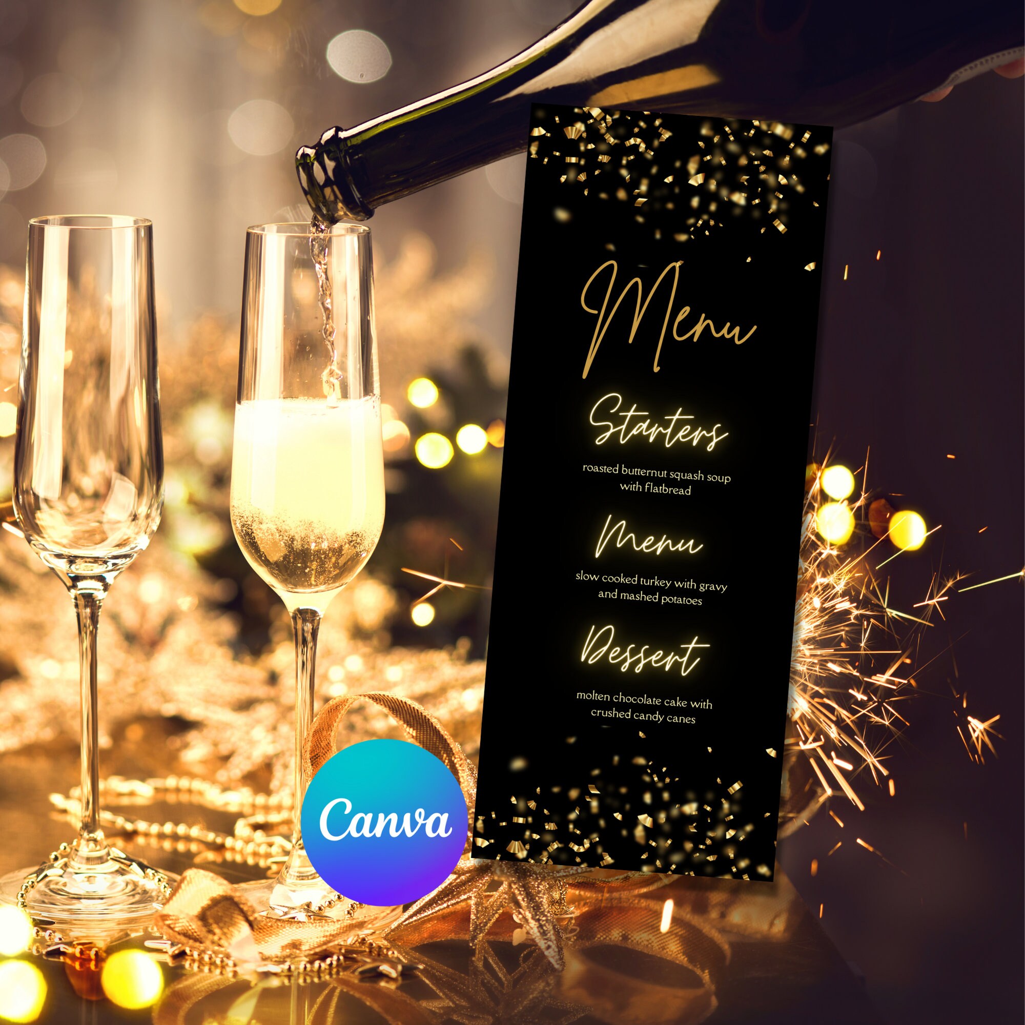 New Year's Eve | New Year's Eve Menu | New Year's Eve Menu Template ...
