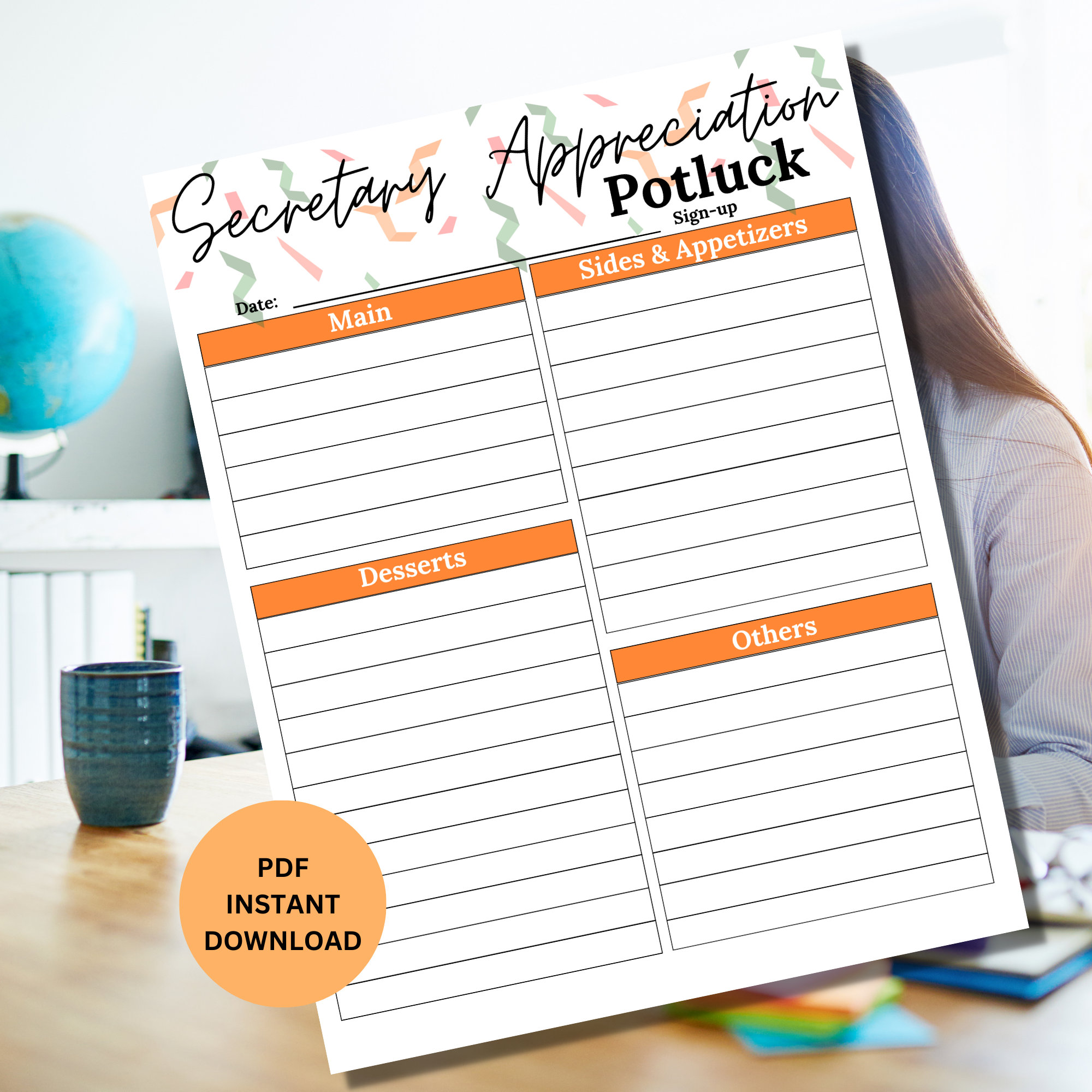 Secretary Appreciation Potluck Sign up Sheet Work Appreciation Potluck ...