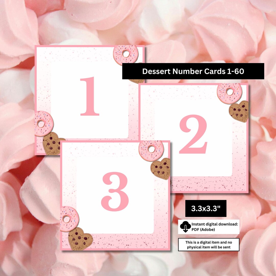 Dessert Number Cards | Cookie Competition | School Church Fundraiser ...