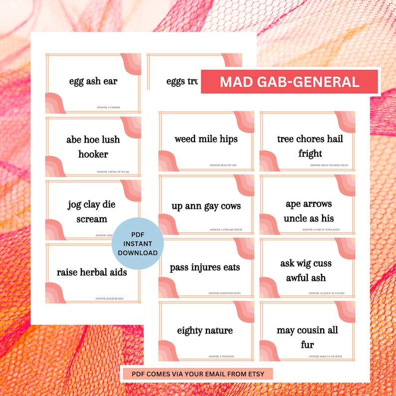 Mad Gab General | Family Games | Adult Games | Birthday Games | Summer ...