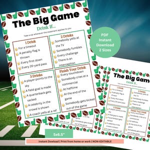 The Big Game Party Games | the Big Game Drink If | Big Game Games ...