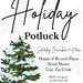 Holiday Potluck Template | Editable Holiday Potluck Invite | Holiday ...