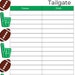 Tailgate Sign up Sheet | the Big Game Tailgate Sign up Sheet | Football ...