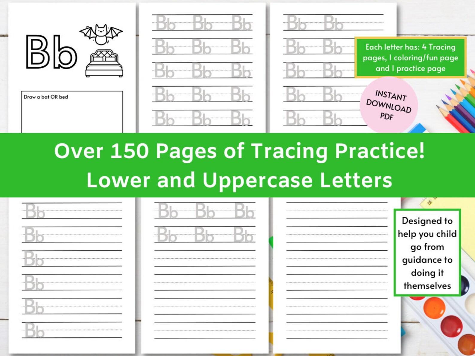 Letter Tracing Worksheet | Kindergarten Alphabet Worksheet | Preschool ...