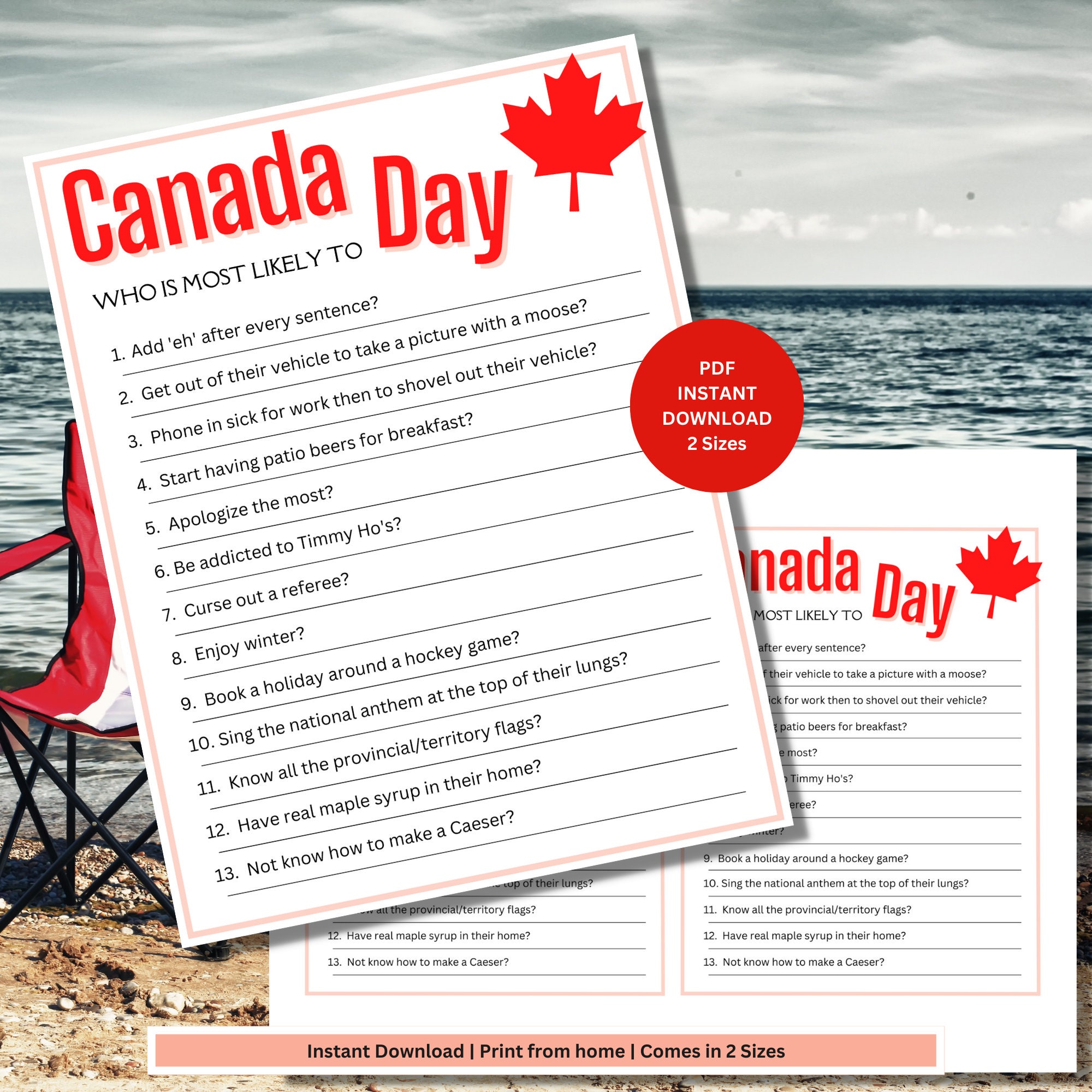 Who is Most Likely to Canada Day Game | July 1st Printable Games ...