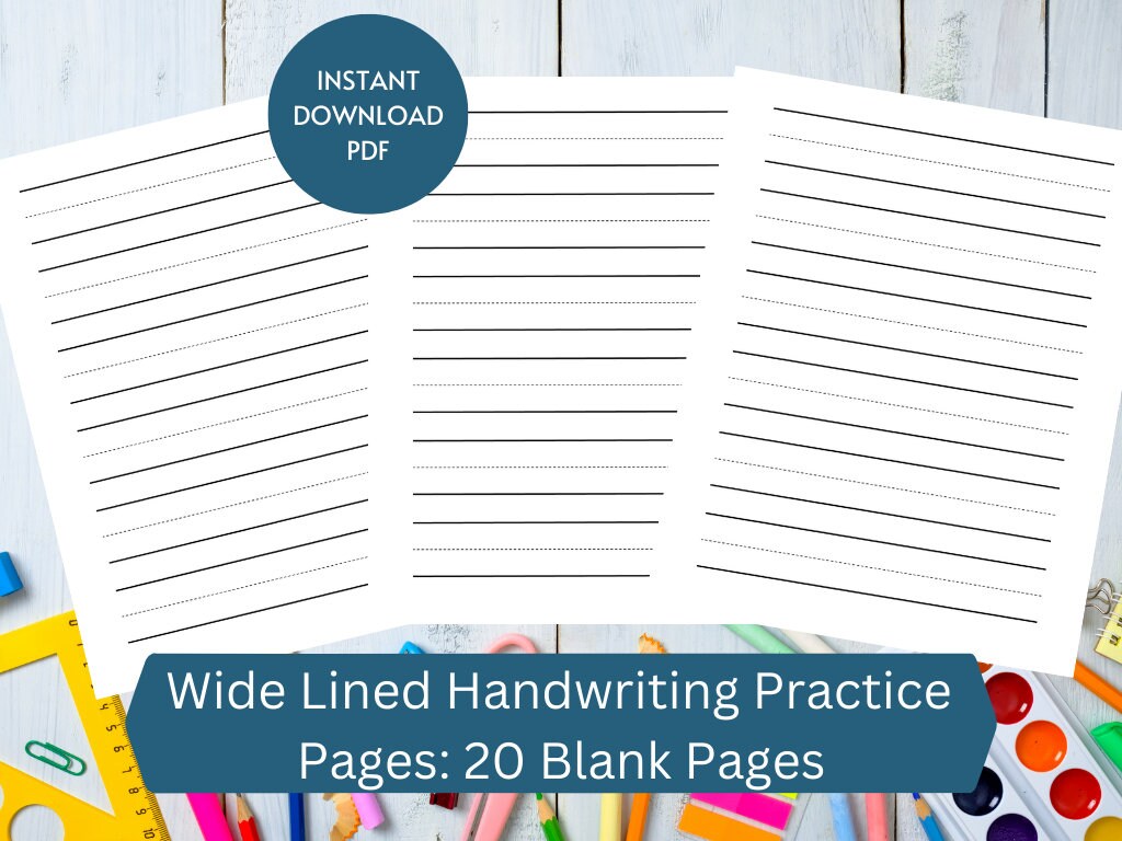 Handwriting Practice Sheet | Blank Handwriting Practice Pages | Wide ...