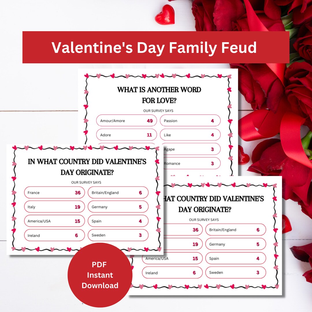 Family Feud Game Valentines | Valentines Family Feud Game | Valentine's ...