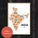 Map of India | India Map | Digital India Map | India Wall Art Download ...