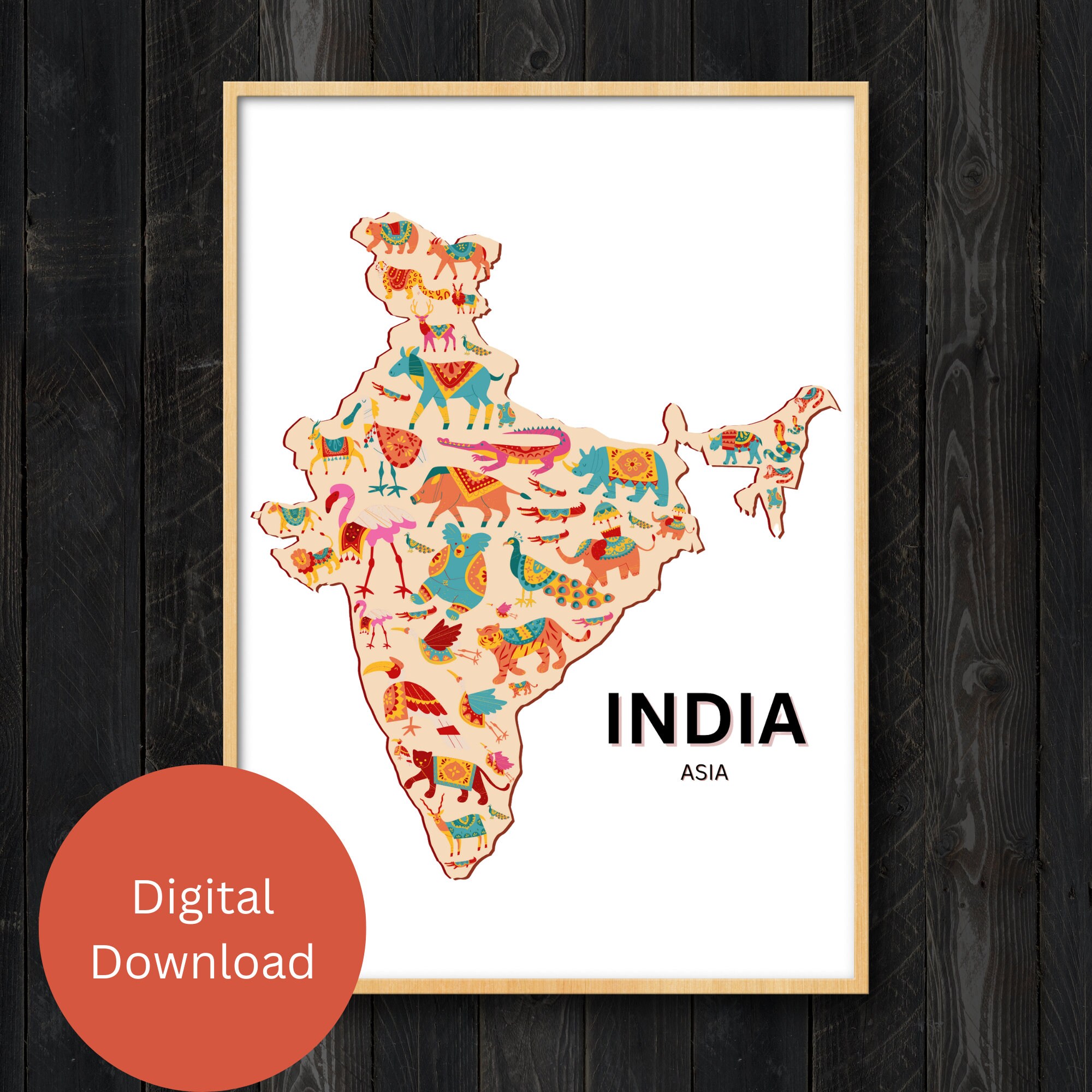 Map of India India Map Digital India Map India Wall Art Download Map of ...