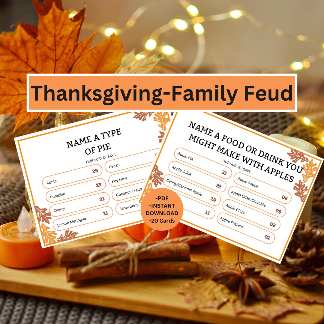 Family Feud Thanksgiving Game | Thanksgiving Party Game |thanksgiving ...