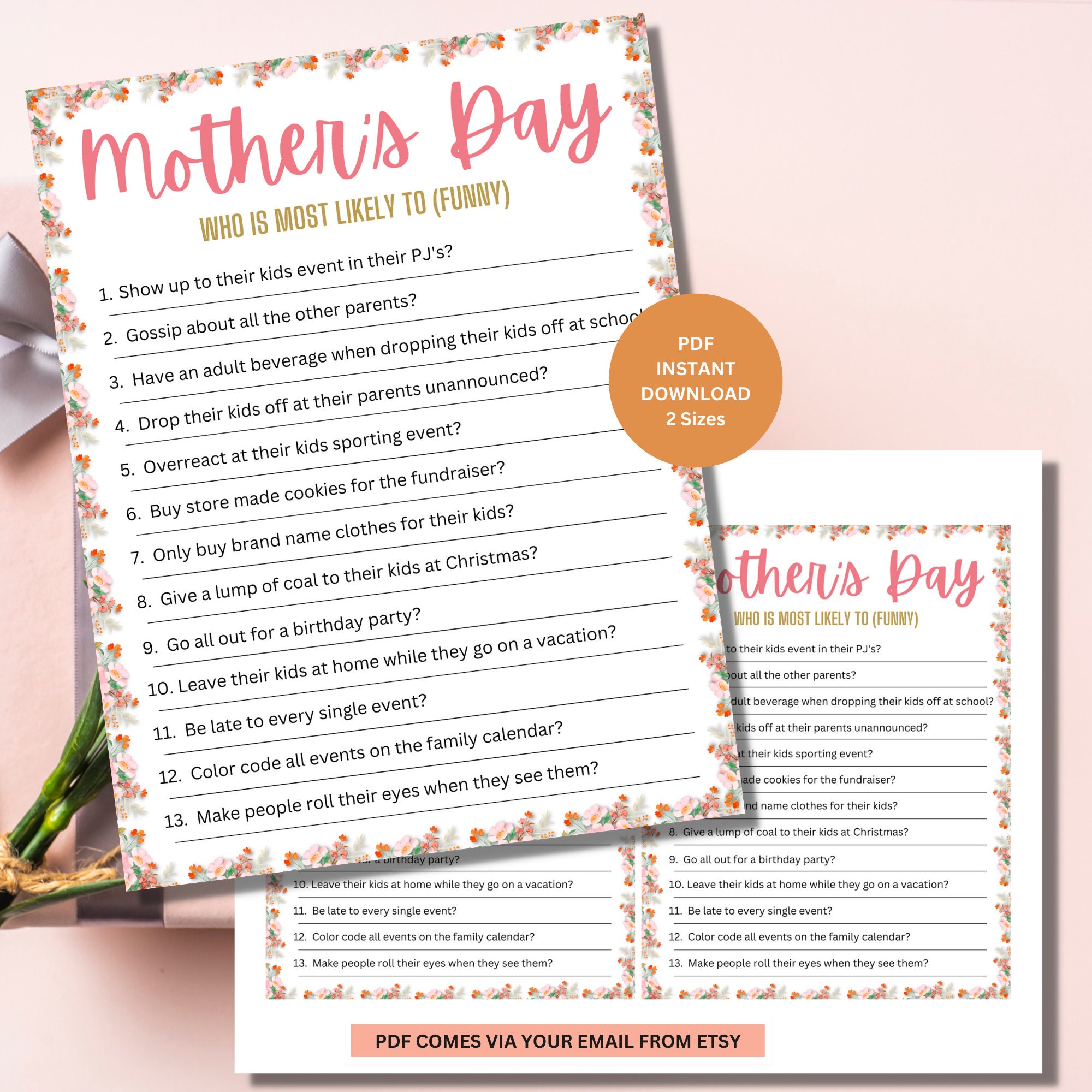 Who is Most Likely Mother's Day Game Mothers Day Game Mother's Day ...