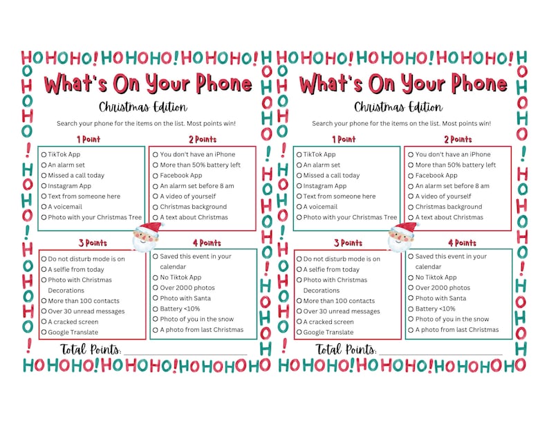 What's on Your Phone Christmas Edition | Christmas Games | Family ...