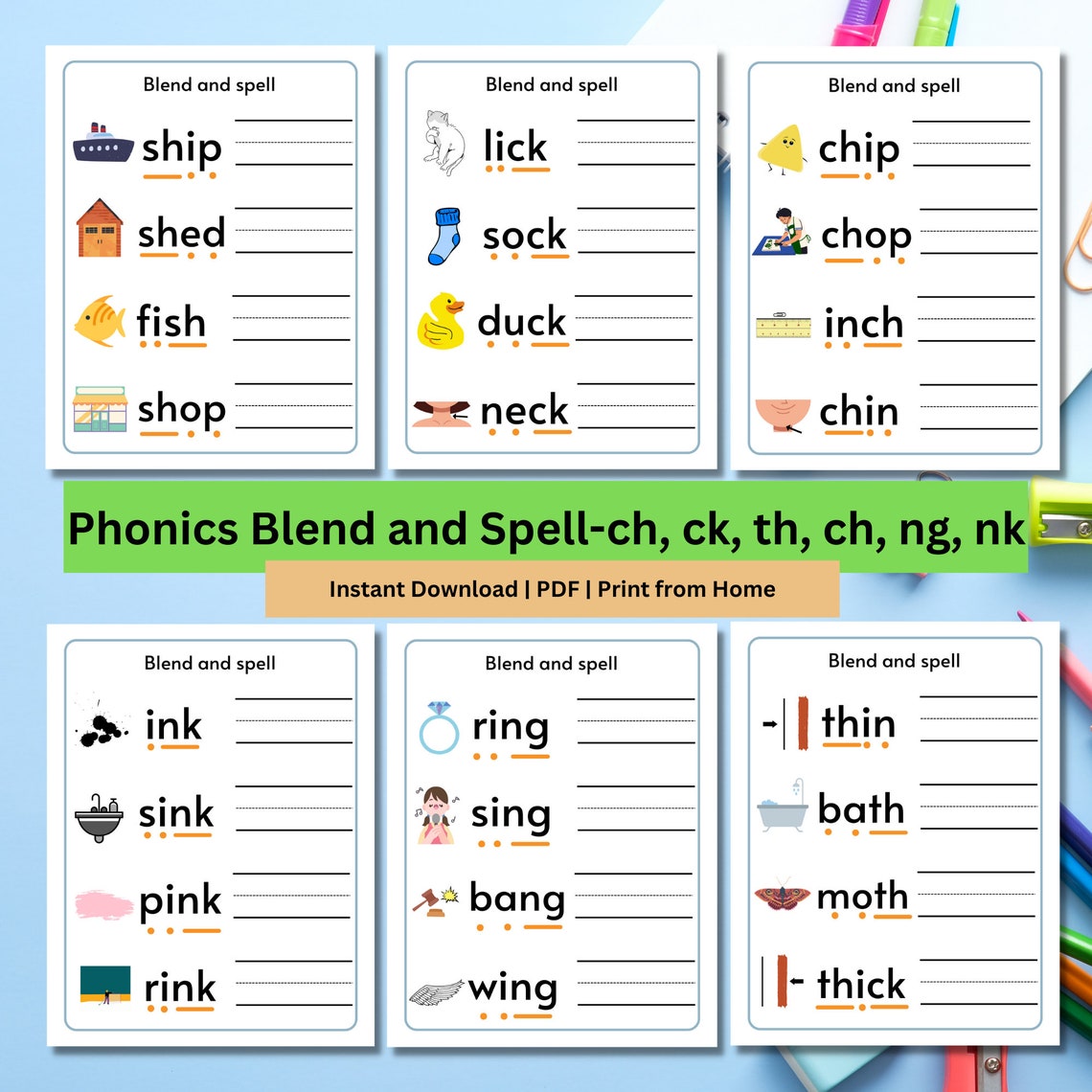 Phonics Worksheets Digraphs CVC Words Phonics Games Phonics Activities ...