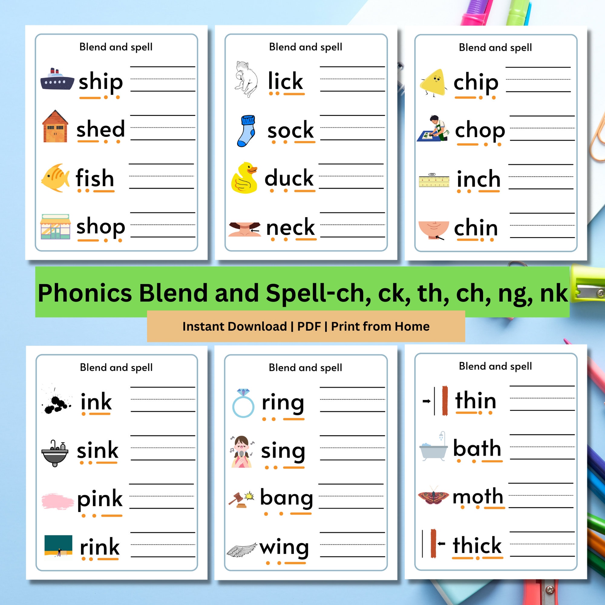 Phonics Worksheets Digraphs CVC Words Phonics Games Phonics Activities ...