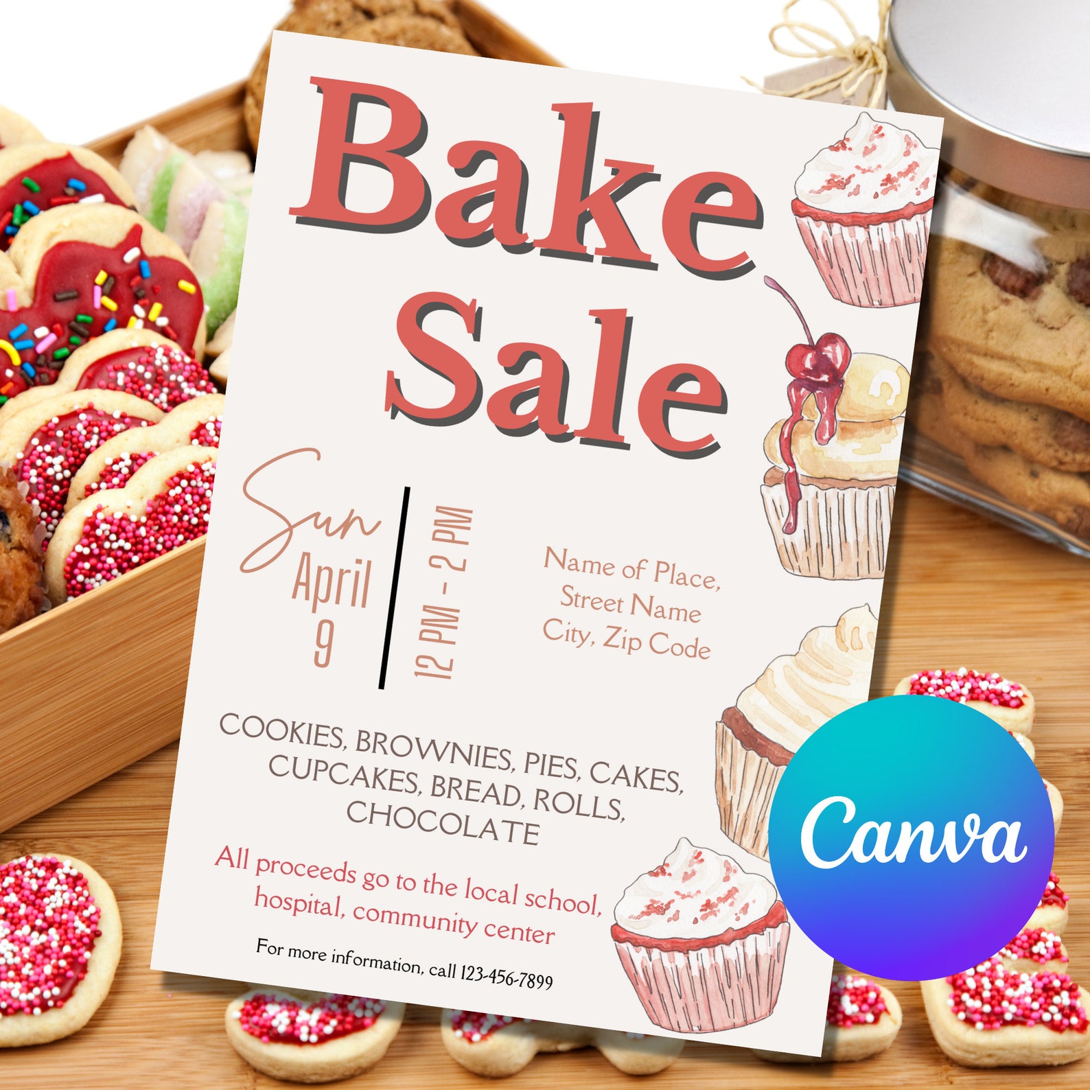 Bake Sale Flyer Template | Bake Sale | Dessert Flyer | Bake Sale Flyer | Editable Bake Sale ...
