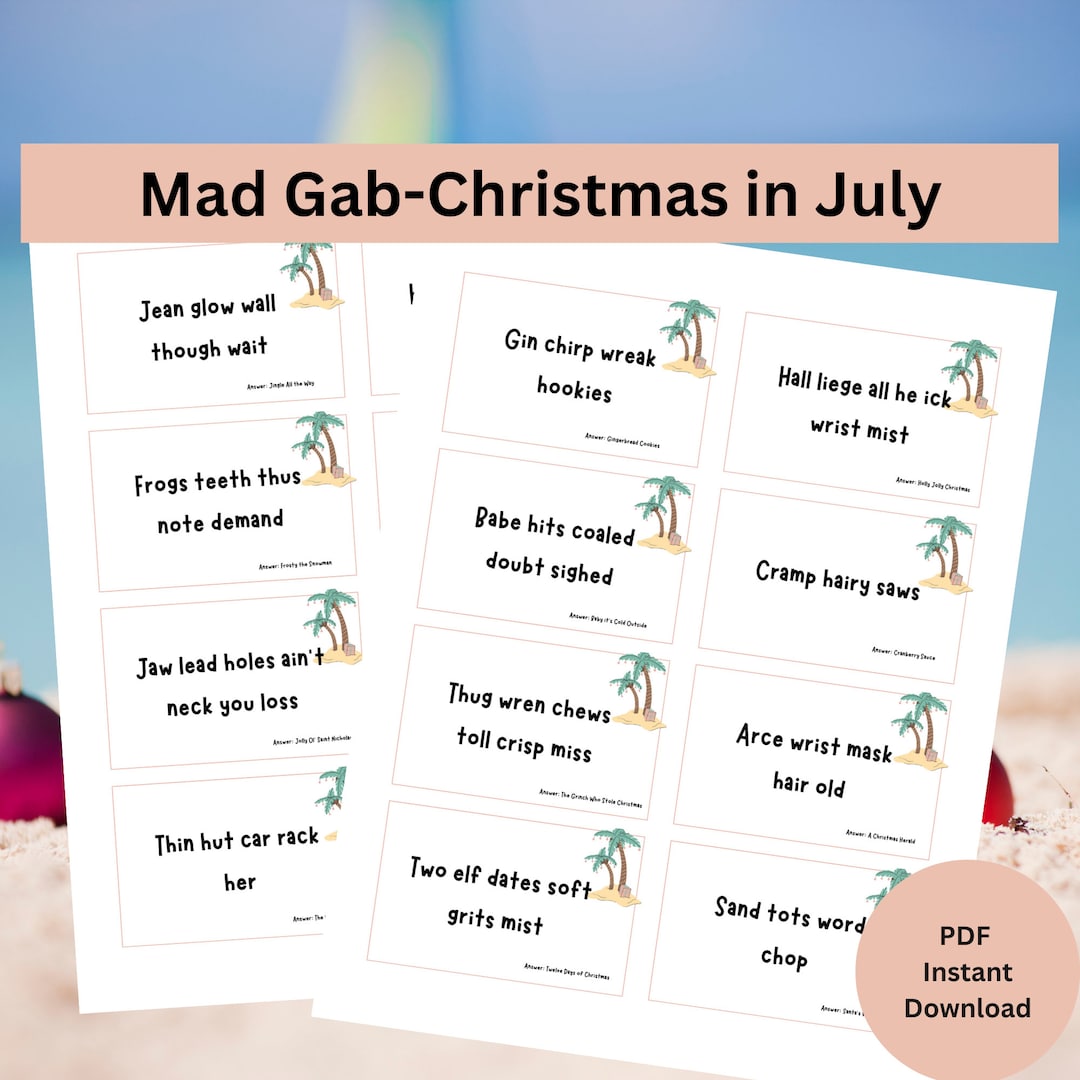 Mad Gab Christmas in July Edition | Christmas Games | Family Christmas ...