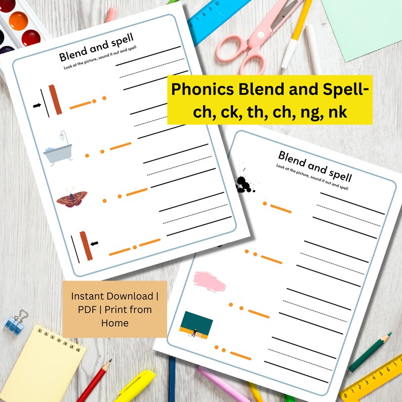 Phonics Worksheets Vowels & Digraph Bundle CVC Words Phonics Games ...