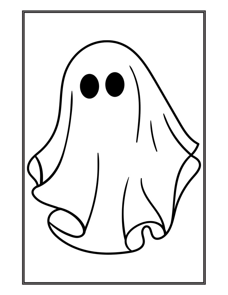Halloween Coloring Pages Printable Easy 8.5x11 - Etsy