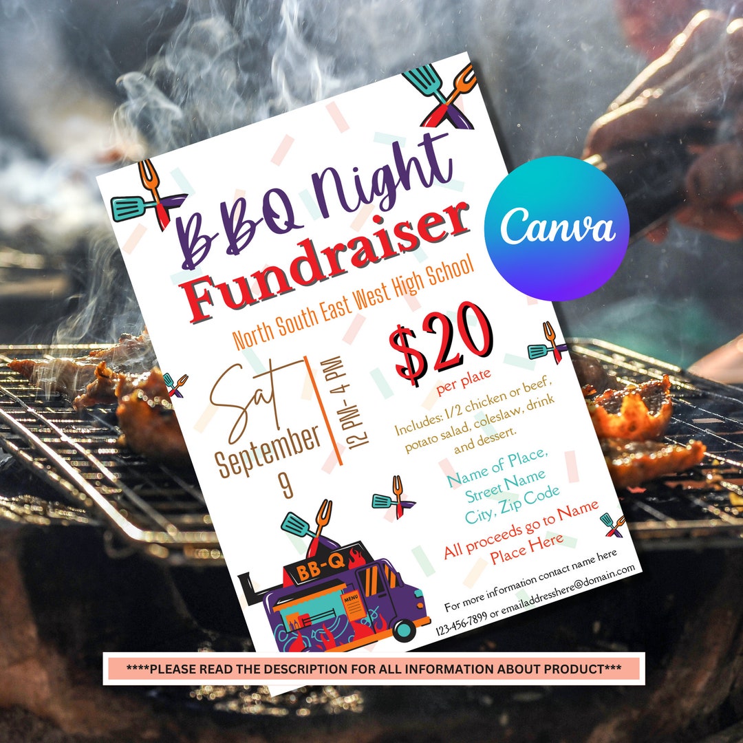 BBQ Night Fundraiser Invitation Template BBQ Night Fundraiser Flyer ...